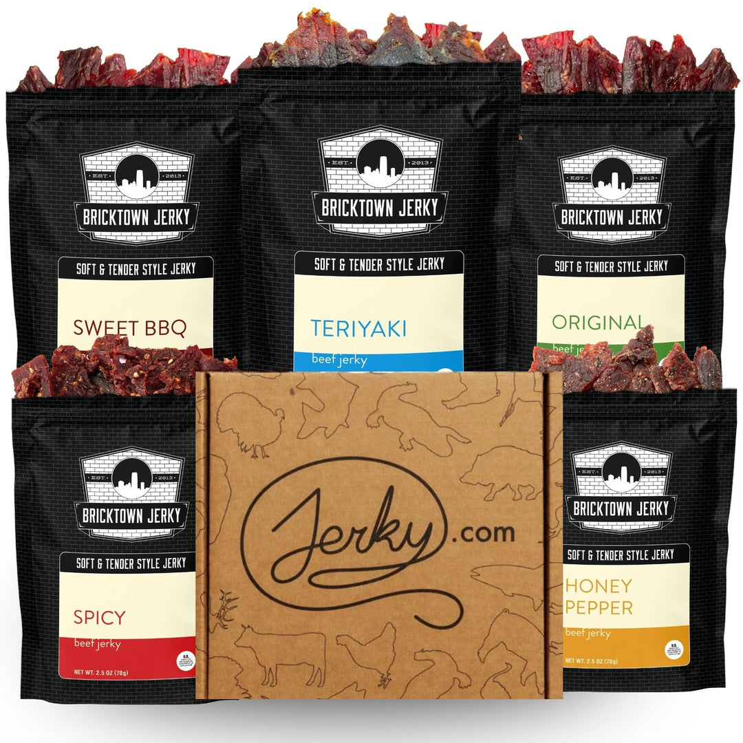 Soft & Tender Beef Jerky Gift Box – 5 Easy-to-Chew Flavors – Jerky.com